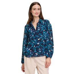 BETTY & CO Schlupfbluse BETTY & CO "Damen mit Plissee", Damen, Gr. 46, blau (dunkelblau, petrol), Obermaterial: 100% Polyester; Futter: 100% Polyester, gerade normal, Blusen Schlupfbluse
