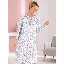 w&auml;schepur w&auml;schepur Damen Nachthemd, wei&szlig;-ros&eacute;-bedruckt, Gr&ouml;&szlig;e 48/50