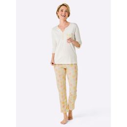 w&auml;schepur w&auml;schepur Damen Schlafanzug, champagner-apricot-bedruckt, Gr&ouml;&szlig;e 36/38
