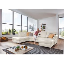 Wohnlandschaft DIE PLANBAR "PN-EM18013 U-Form, ohne Kopfstützen", weiß, B:305cm H:87cm T:200cm, Sofas, Wohnlandschaft, wahlweise mit Bettfunktion und Stauraum
