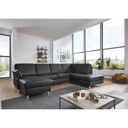 Wohnlandschaft DIE PLANBAR "PN-EM18013 U-Form, ohne Kopfstützen", schwarz, B:305cm H:87cm T:200cm, Sofas, Wohnlandschaft, wahlweise mit Bettfunktion und Stauraum