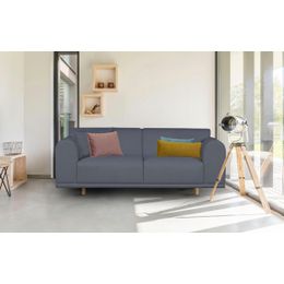 2-Sitzer OTTO HOME "Maroon", blau, B:200cm H:82cm T:96cm, Struktur grob ( 100% POLYPROPYLEN;Struktur fein ( 100% Polyester);Struktur (100% Polyester), Sofas, Polsterm&ouml;bel 2-Sitzer-Sofa, in skandinavischem Design, mit losen Kissen