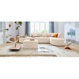 Ecksofa OTTO HOME "Alesund L-Form", beige, B:362cm H:84cm T:183cm, Cord (100% Polyester);Filzoptik (100% Polyester), Sofas, Ecksofa, bestehend aus Modulen, auch einzeln erh&auml;ltllich, miteinander verbunden