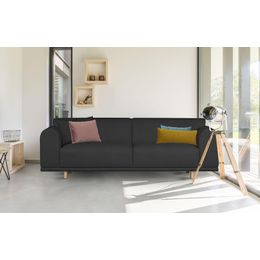 3-Sitzer OTTO HOME "Maroon", schwarz, B:236cm H:82cm T:96cm, Struktur grob ( 100% POLYPROPYLEN;Struktur fein ( 100% Polyester);Struktur (100% Polyester), Sofas, in skandinavischem Design, mit losen Kissen