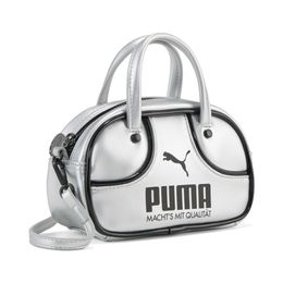 Tragetasche Puma "1976 Metallic Micro 2,5 l Grip-Bag Erwachsene", Damen, Gr. B/H/T: 62cm x 10cm x 7cm onesize, glacial gray schwarz, Polyester, Taschen