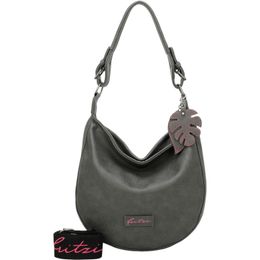 Schultertasche Fritzi aus Preussen "Eco Hobo", Damen, Gr. B/H/T: 10cm x 31cm x 33cm, grau, Kunstfaser, unifarben, Taschen Schultertasche, aus veganen und recycelten Materialien