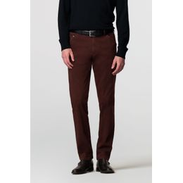 Chinos MEYER "Chicago", Damen, Gr. 34, Länge 34, rot (bordeaux), 98% Baumwolle, 2% Elasthan, unifarben, regular fit lang, Hosen, aus Original LIBERTY Stoff