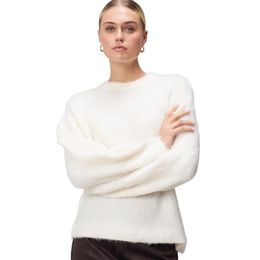 Strickpullover Zero "Damen mit Flaum", Damen, Gr. S, eggnog, Strick, Obermaterial: 58% Polyacryl, 14% Polyamid, 14% Polyester, 12% Wolle, 2% Elasthan, aufgeraut, figurbetont normal, B&uuml;ndchen, Pullover Strickpullover, Plain/ohne Details