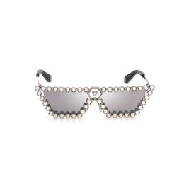 Sonnenbrille Philipp Plein "Mit Schmucksteinen", Damen, 70, silber, Sonnenbrillen Sonnenbrille
