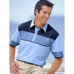 Poloshirt Catamaran "Kurzarm-Poloshirt", Herren, Gr. 44/46, blau (bleu, marine), 100% Baumwolle, gemustert, gestreift, mehrfarbig, ohne Ausschnitt, Shirts
