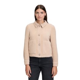 Jackenblazer Cartoon "Damen mit aufgesetzten Taschen", Damen, Gr. 46, grün (beige), Obermaterial: 82% Polyester, 18% Polyamid, gerade normal, Rundhals, Blazer