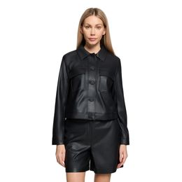 BETTY & CO Jackenblazer BETTY & CO "Damen langarm", Damen, Gr. 44, gr&uuml;n (schwarz), Obermaterial: 100% Polyurethan, 100% Polyester; Futter: 100% Polyester, l&auml;ssig geschnitten normal, Blazer