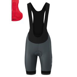Fahrradhose Gonso "SITIVO Bib W", Damen, Gr. 46, Normalgr&ouml;&szlig;en, grau (hellrot), 65% Polyamid (Recycelt), 35% Elasthan, Hosen Fahrradhose, Damen Rennradhose mit innovativem Sitzpolsterkonzept