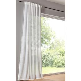 Gardine Gr. 3, wei&szlig;, B:135cm H:225cm, Polyester, Gardinen, Gardine