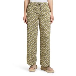 Palazzohose Cartoon "Damen mit Gummizug", Damen, Gr. 46, Normalgr&ouml;&szlig;en, bunt (gr&uuml;n, violett), Obermaterial: 100% Viskose, weit lang, Hosen Palazzohose, Bindeband