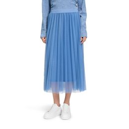 BETTY & CO Midirock BETTY & CO "Damen mit Plissee", Damen, Gr. 44, blau, Netz, Obermaterial: 100% Polyester. Futter: 100% Polyester., figurumspielend lang, R&ouml;cke, Plissee