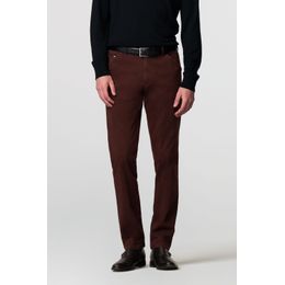 Chinos MEYER "Chicago", Damen, Gr. 34, L&auml;nge 32, rot (bordeaux), 98% Baumwolle, 2% Elasthan, unifarben, regular fit lang, Hosen, aus Original LIBERTY Stoff