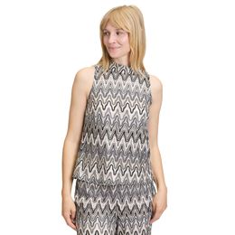 Blusentop Betty Barclay "Damen mit Stehkragen", Damen, Gr. 44, schwarz-wei&szlig; (wei&szlig;, schwarz), Obermaterial: 100% Polyester; Futter: 100% Polyester, l&auml;ssig geschnitten normal, amerikanischer Ausschnitt, Blusen Blusentop