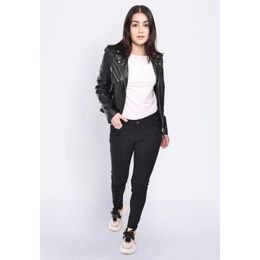 Lederjacke Mustang "31020255", Damen, Gr. S, schwarz, Obermaterial: 100% Lammleder; Futter: 100% Baumwolle; &Auml;rmelfutter: 100% Polyester, ohne B&uuml;ndchen mit Rei&szlig;verschluss, Jacken