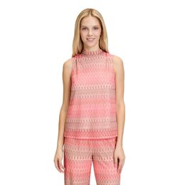 Blusentop Cartoon "Damen ohne Arm", Damen, Gr. 36, rosa (rosa, taupe), Obermaterial: 95% Polyester, 5% Polyester; Futter: 95% Viskose, 5% Elasthan, gerade normal, Rundhals, Blusen Blusentop