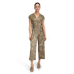 Overall Betty Barclay "Damen mit Eingrifftaschen", Damen, Gr. 42, Normalgr&ouml;&szlig;en, gr&uuml;n (khaki, gr&uuml;n), Jersey, Obermaterial: 95% Polyester, 5% Elasthan, figurumspielend, V-Ausschnitt, Overalls Overall, Form