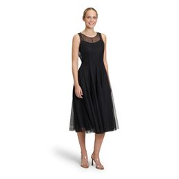 Cocktailkleid Vera Mont "Damen figurbetont", Damen, Gr. 44, Normalgr&ouml;&szlig;en, schwarz, T&uuml;ll, Obermaterial: 100% Polyester; Futter: 100% Polyester, festlich, ausgestellt kurz, Rundhals, Kleider, Nahtf&uuml;hrung