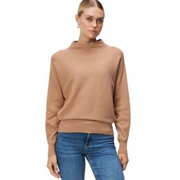 Strickpullover Zero "Damen strukturiert mit Stehkragen", Damen, Gr. 44, cinnamon swirl, Strick, Obermaterial: 50% Viskose, 30% Polyester, 20% Polyamid, unifarben, figurumspielend normal, weit B&uuml;ndchen krempelbar, Pullover Strickpullover, Plain/ohne Details