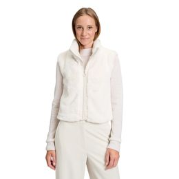 Pl&uuml;schweste Betty Barclay "Damen mit Rei&szlig;verschluss", Damen, Gr. 44, creme, Obermaterial: 100% Polyester; Besatz: 95% Polyester, 5% Elasthan; Futter: 55% Viskose, 45% Polyester, gerade h&uuml;ftlang, Westen