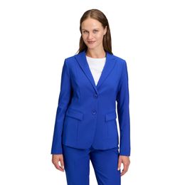 Kurzblazer Betty Barclay "Damen langarm", Damen, Gr. 42, blau (adria), Obermaterial: 86% Polyester, 14% Elasthan; Futter: 100% Polyester, tailliert normal, Blazer Kurzblazer, Form
