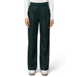 Stoffhose Zero "Damen mit Bundfalten 32 Inch", Damen, Gr. 34, Normalgrößen, grün forest, Web, Obermaterial: 50% Polyester, 34% Polyester, 14% Viskose, 2% Elasthan, unifarben, figurbetont lang, Hosen Stoffhose, weiteres Detail