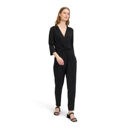 Overall Betty Barclay "Damen mit Eingrifftaschen", Damen, Gr. 44, Normalgr&ouml;&szlig;en, schwarz, Jersey, Obermaterial: 94% Polyester, 6% Elasthan, figurumspielend, V-Ausschnitt, Overalls Overall, Form