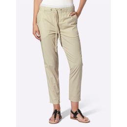 Jogger Pants Heine, Damen, Gr. 38, Normalgr&ouml;&szlig;en, sand, 98% Baumwolle, 2% Elasthan, unifarben, Hosen
