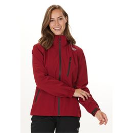 Outdoorjacke WEATHER REPORT "CAMELIA W-PRO15000", Damen, Gr. 34, rot (weinrot), 94% Polyester, 6% Elasthan, bedruckt, mehrfarbig, normal, ohne Ausschnitt, Jacken Outdoorjacke, mit wasserdichter Beschichtung