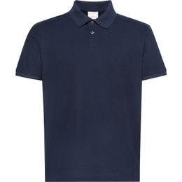 Poloshirt Calvin Klein "SS RFND PQ TPPD CLSS", Herren, Gr. M, blau (schwarz sapphire), Piqu&eacute;, Obermaterial: 100% Baumwolle, unifarben, regular fit normal, Rundhals, eingesetzt angesetztes B&uuml;ndchen, Shirts, Mit Rundhalsausschnitt