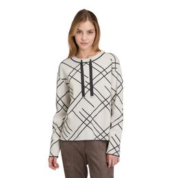 Strickpullover Betty Barclay "Damen mit Jacquard", Damen, Gr. 36, grau (patch beige, grau), Strick, Obermaterial: 50% Viskose, 27% Polyamid, 23% Polyester, gerade normal, Rundhals, Pullover Strickpullover