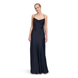 Abendkleid Vera Mont "Damen mit Wasserfallausschnitt", Damen, Gr. 38, Normalgr&ouml;&szlig;en, blau (night sky), Obermaterial: 97% Polyester, 3% Elasthan; Futter: 100% Polyester, figurumspielend lang, Wasserfallausschnitt, Kleider Abendkleid