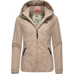Outdoorjacke Ragwear "Dizzie", Damen, Gr. L (40), braun (latte macchiato), Au&szlig;enmaterial: 100% Polyester; Innenfutter: 100% Polyester; Wattierung: 100% Polyester, regular fit h&uuml;ftbedeckend, &Auml;rmel ohne &Auml;rmelschlitz Rippstrickb&uuml;ndchen, Jacken Outdoorjacke, Wasserdichte &Uuml;bergangsjacke mit gro&szlig;er Kapuze