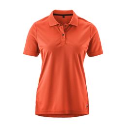 Radtrikot Gonso "Essential Poloshirt W", Damen, Gr. 40, rot (hellrot), 100% Polyester, Rundhals, Trikots, Damen Radshirt, Polo-Shirt mit Spitzkragen, mit R&uuml;ckentasche