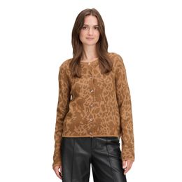 Strickjacke Cartoon "Damen mit Rundhalsausschnitt", Damen, Gr. 34, camel, braun, Obermaterial: 70% Polyacryl, 30% Polyamid, normal normal, Rundhals, Strickjacken Strickjacke