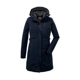Parka Killtec "KOW 165 WMN PRK", Damen, Gr. 48, blau (navy), Obermaterial: 100% Polyester;Futter: 100% Polyester;F&uuml;llung: 100% Polyester, Jacken Parka, Wasser- und winddichter Parka mit Teddyfleece und abnehmbarer Kapuze, Topseller