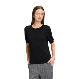 BETTY & CO Kurzarmshirt BETTY & CO "Damen mit Rundhalsausschnitt", Damen, Gr. 40, schwarz, Strick, Obermaterial: 80% Viskose, 20% Polyamid, figurumspielend normal, Rundhals, Shirts