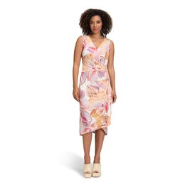Jerseykleid Cartoon "Damen mit Raffung", Damen, Gr. 44, Normalgr&ouml;&szlig;en, rosa (cream, ros&eacute;), Obermaterial: 93% Polyester, 7% Elasthan., figurbetont lang, V-Ausschnitt, Kleider Jerseykleid, Form