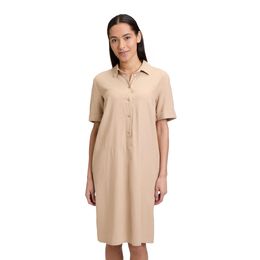 Hemdblusenkleid Betty Barclay "Damen mit Knopfleiste", Damen, Gr. 40, Normalgr&ouml;&szlig;en, beige, Obermaterial: 55% Leinen, 45% Viskose, figurumspielend kurz, Kleider, Form