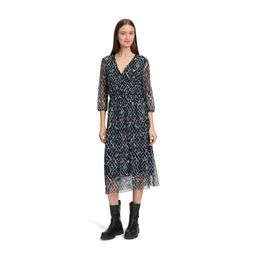 BETTY & CO Meshkleid BETTY & CO "Damen mit Print", Damen, Gr. 38, Normalgrößen, schwarz (mint, schwarz), Obermaterial: 95% Polyester, 5% Elasthan; Futter: 95% Viskose, 5% Elasthan, figurumspielend lang, V-Ausschnitt, Kleider