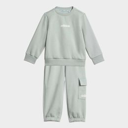 Trainingsanzug adidas Sportswear "I LIN FL JOG", M&auml;dchen, Gr. 86, wosa, wei&szlig;, Obermaterial: 70% Baumwolle, 30% Polyester, Sportanz&uuml;ge Trainingsanzug