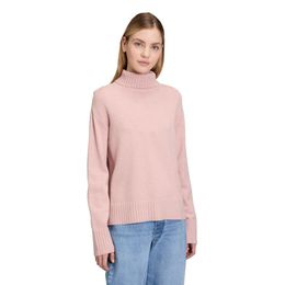 Strickpullover Betty Barclay "Damen mit hohem Kragen", Damen, Gr. 44, pale mauve melange, Strick, Obermaterial: 50% Viskose, 27% Polyamid, 23% Polyester, relaxed fit lang, Pullover Strickpullover