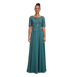 Abendkleid Vera Mont "Damen mit Spitze", Damen, Gr. 48, Normalgr&ouml;&szlig;en, gr&uuml;n (schwarz emerald), Obermaterial: 100% Polyester. Futter: 100% Polyester, ausgestellt lang, Rundhals, Kleider Abendkleid, Spitze