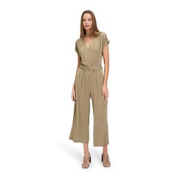 Overall Betty Barclay "Damen mit Eingrifftaschen", Damen, Gr. 48, Normalgr&ouml;&szlig;en, braun (soft olive), Obermaterial: 94% Polyester, 6% Elasthan, figurumspielend, V-Ausschnitt, Overalls Overall, Form
