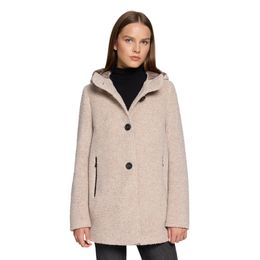 Wolljacke Gil Bret "Damen mit Kapuze", Damen, Gr. 44, beige (light sand), Pl&uuml;sch, Obermaterial: 60% Wolle, 22% Polyamid, 13% Polyester, 5% diverse Faserarten; Besatz: 100% Polyamid; Futter: 100% Polyester; F&uuml;llung: 100% Polyester, l&auml;ssig geschnitten, Jacken