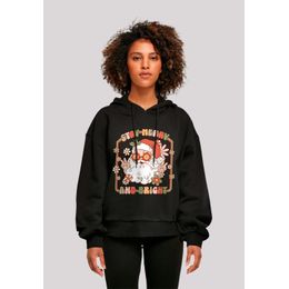 Kapuzenpullover F4NT4STIC "Stay Merry And Bright Hippie Santa", Damen, Gr. 5XL, schwarz, Obermaterial: 100% Baumwolle, oversize, Pullover Sweatshirt Hoodie, Premium Qualit&auml;t, Christmas Collection